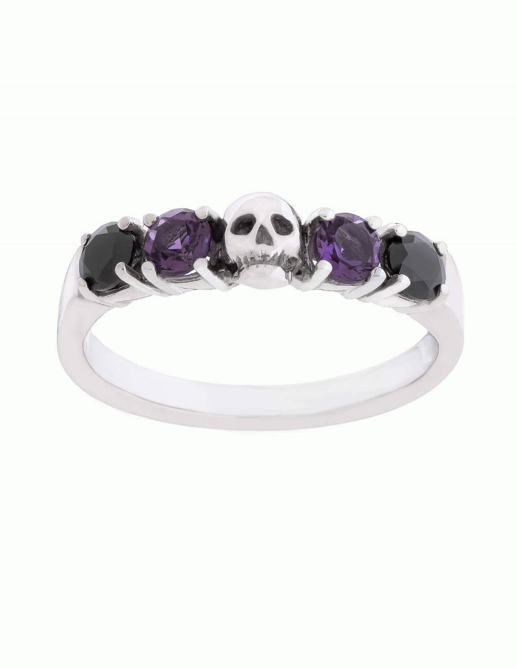 A Skull Engagement Ring with Gemstones - HELICE by KIPKALINKA