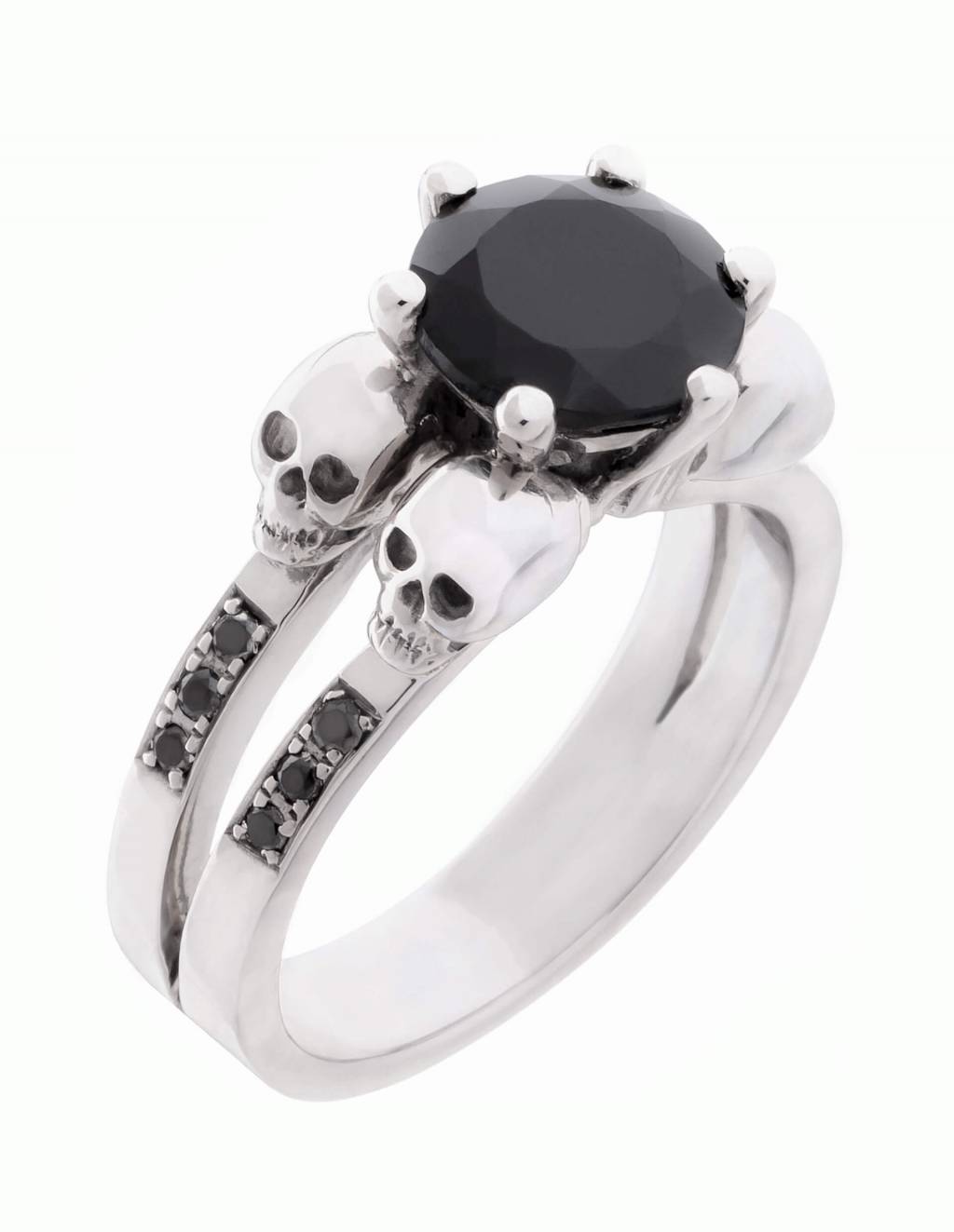 LILITH – eleganter Totenkopf-Ring mit schwarzen Diamanten - KIPKALINKA